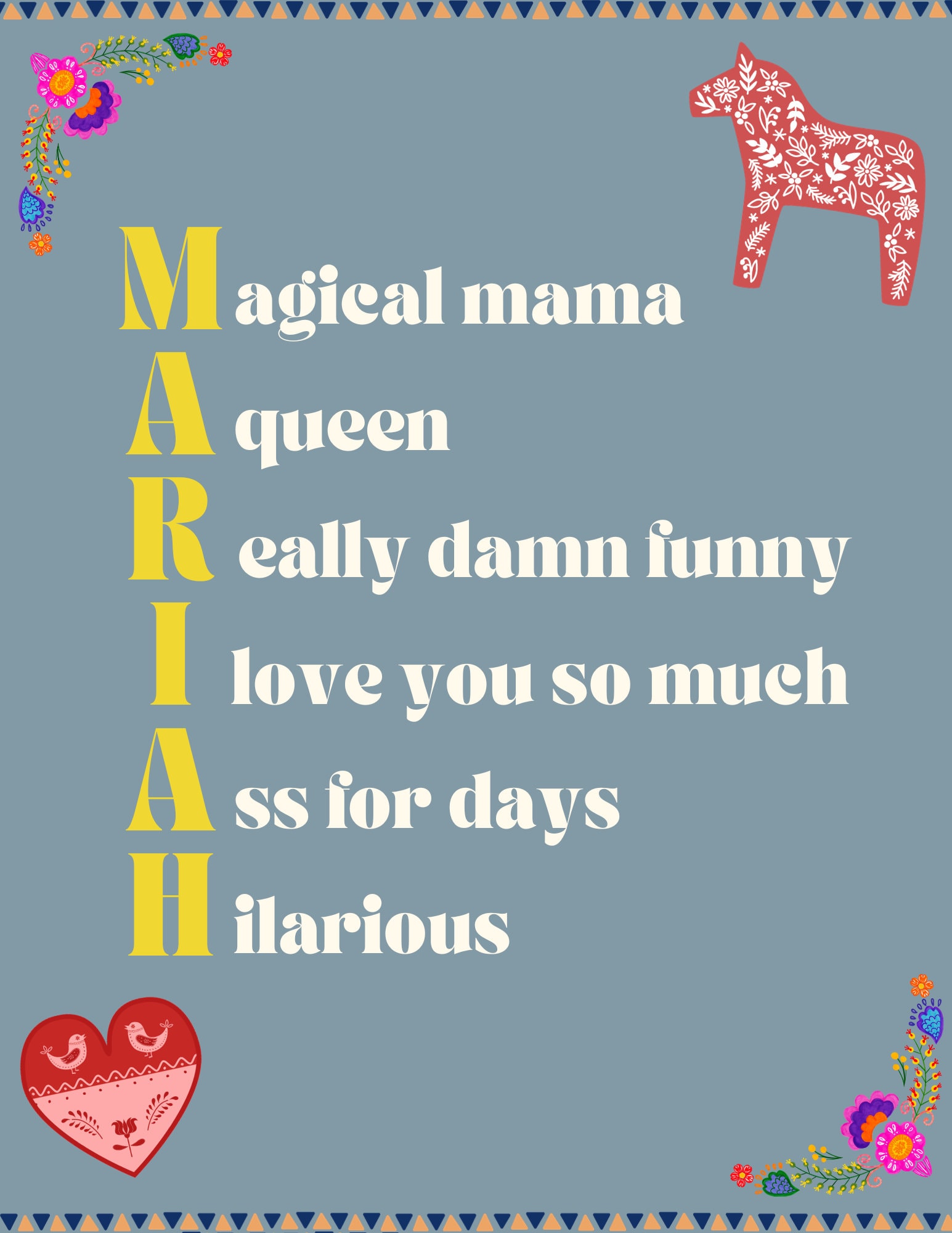 Personalized Name Acrostic Art - Etsy