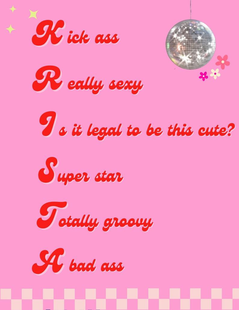 Personalized Name Acrostic Art - Etsy