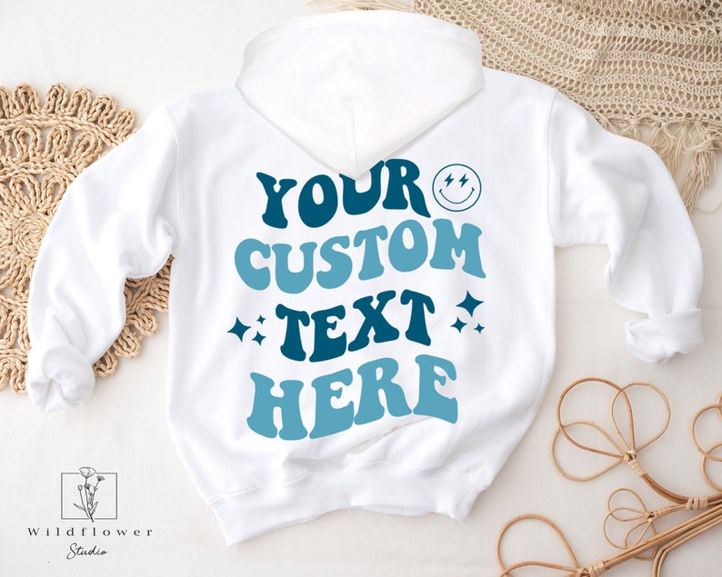 Your Custom Text Here on Back Sweatshirt / Hoodie Aesthetic - Etsy Canada