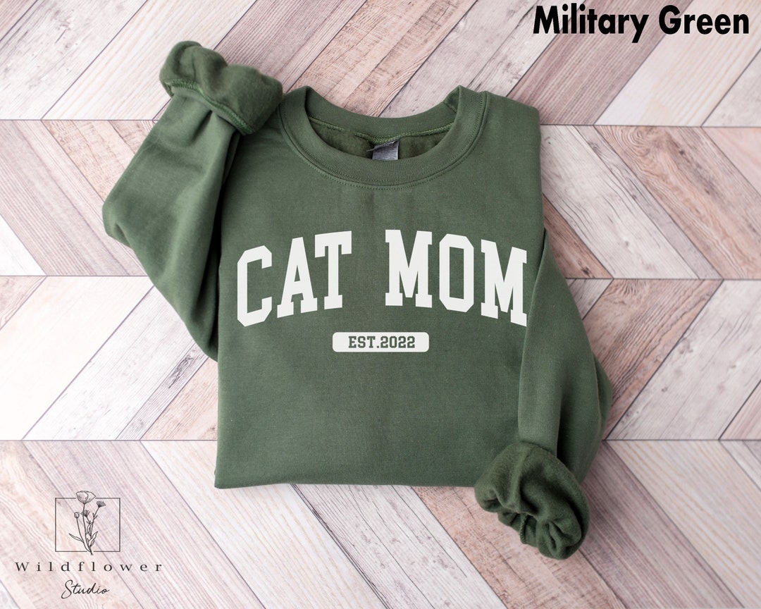Custom Cat Mom Sweatshirt, Personalized Cat Mom Sweatshirt, Custom Cat ...