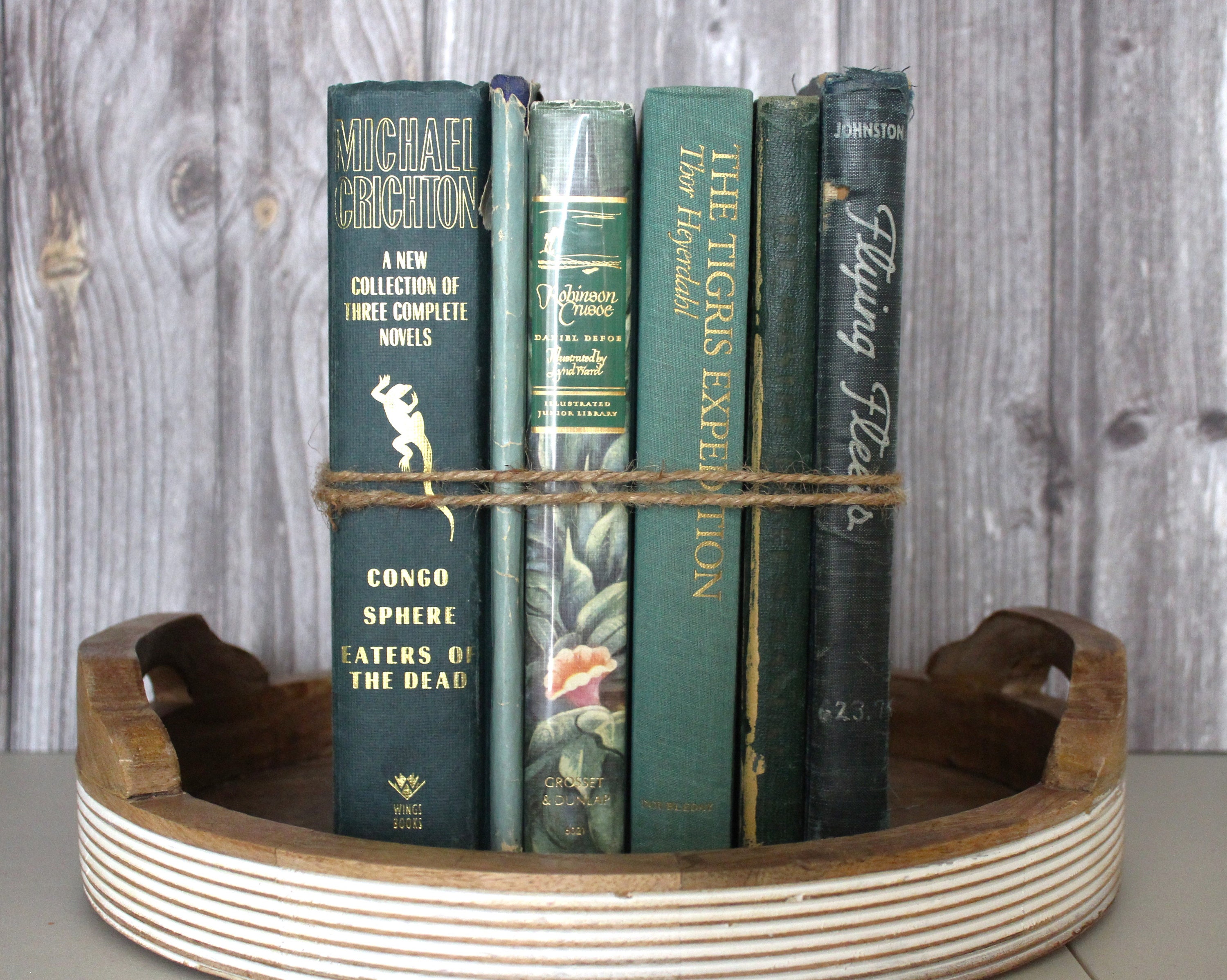 Teal and Gold Vintage Book Set, Color Block Books - Etsy