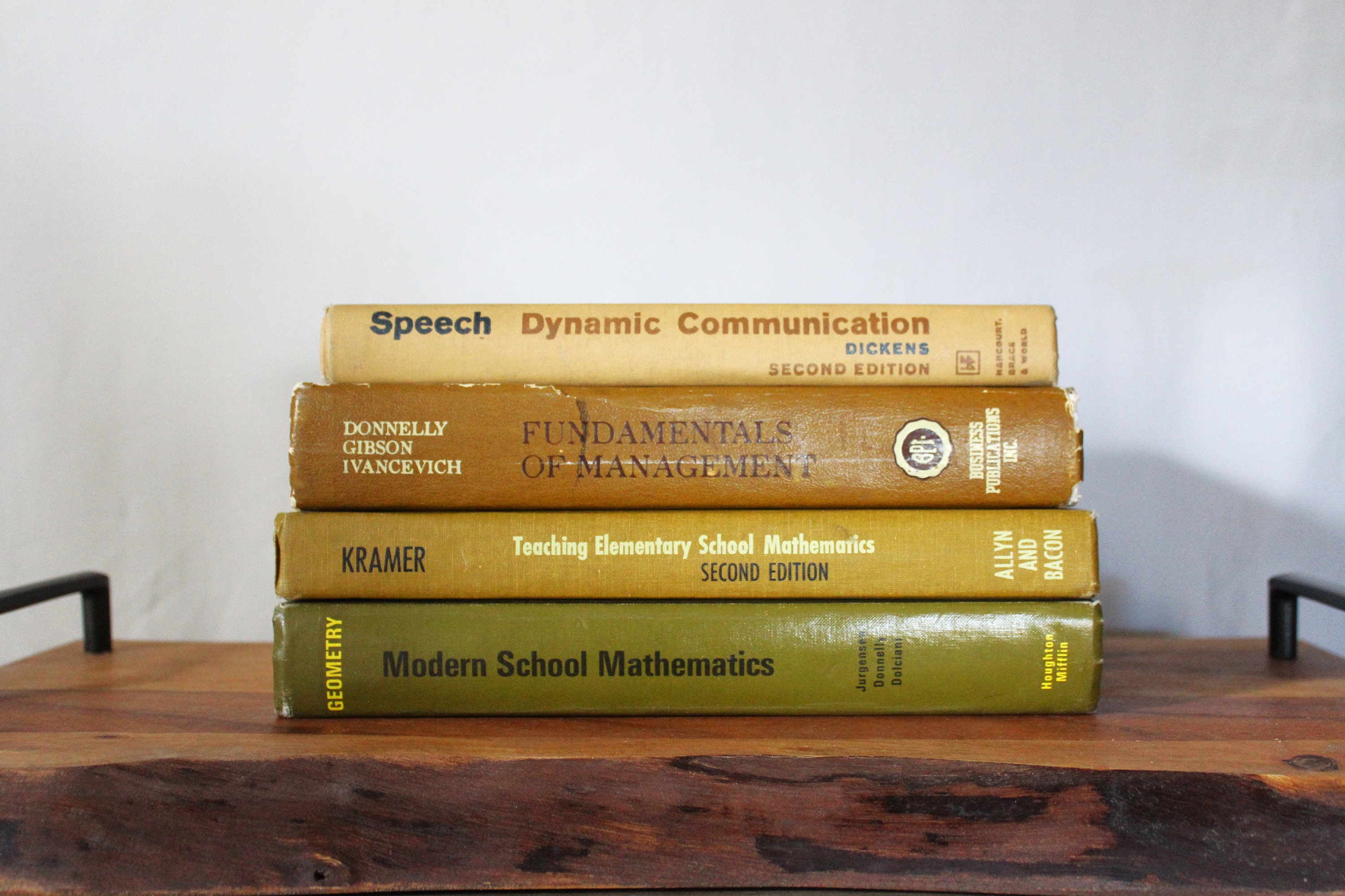 Mustard Yellow Vintage College School Book Set, Decorative Books, Color ...