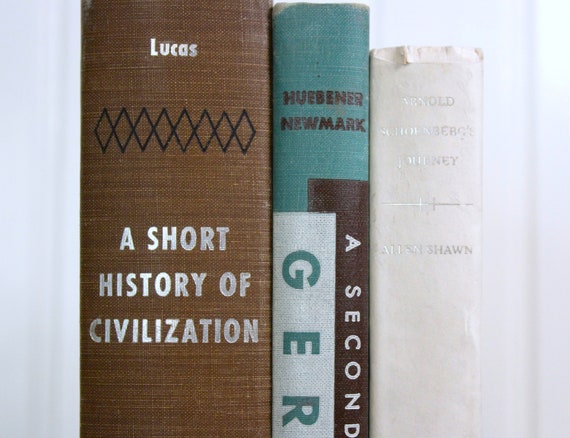 Mid Century Modern School Book Set Decorative Book Bundle - Etsy