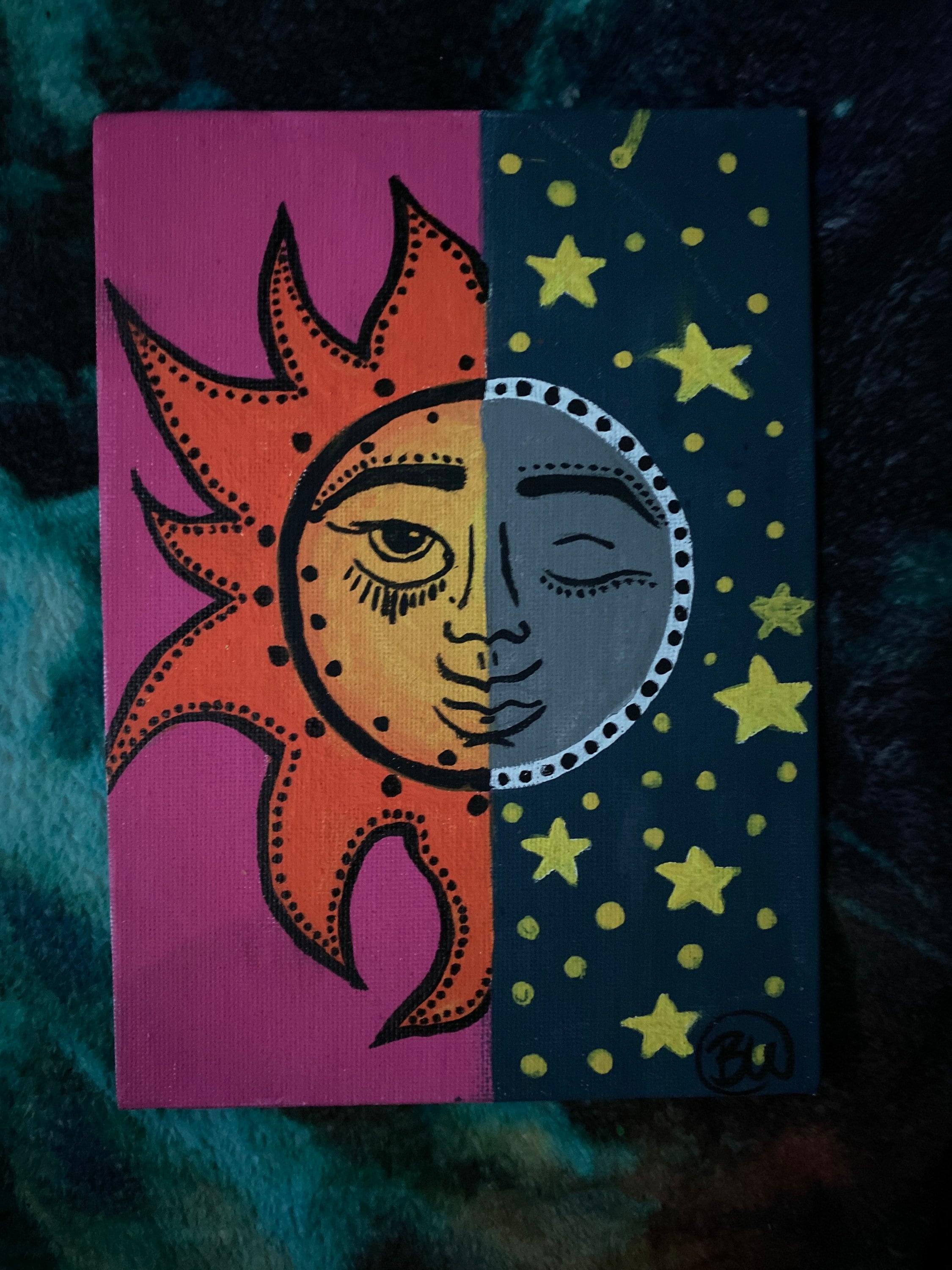 Sun and Moon Painting - Etsy