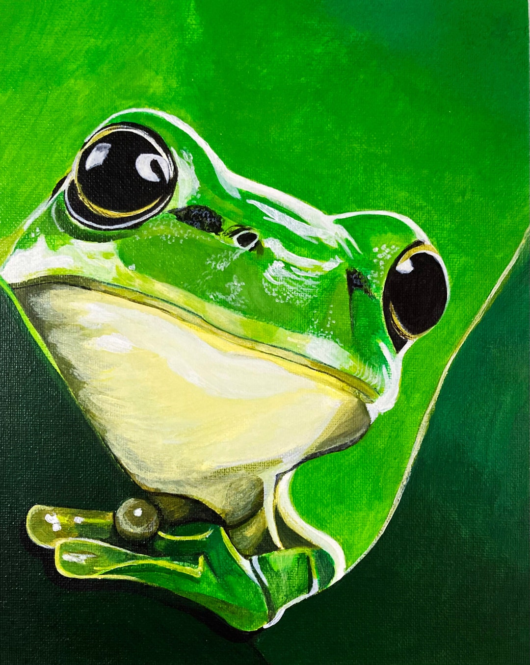 Giclee Art Print of American Tree Frog Original Hand-painted ACRYLIC ...