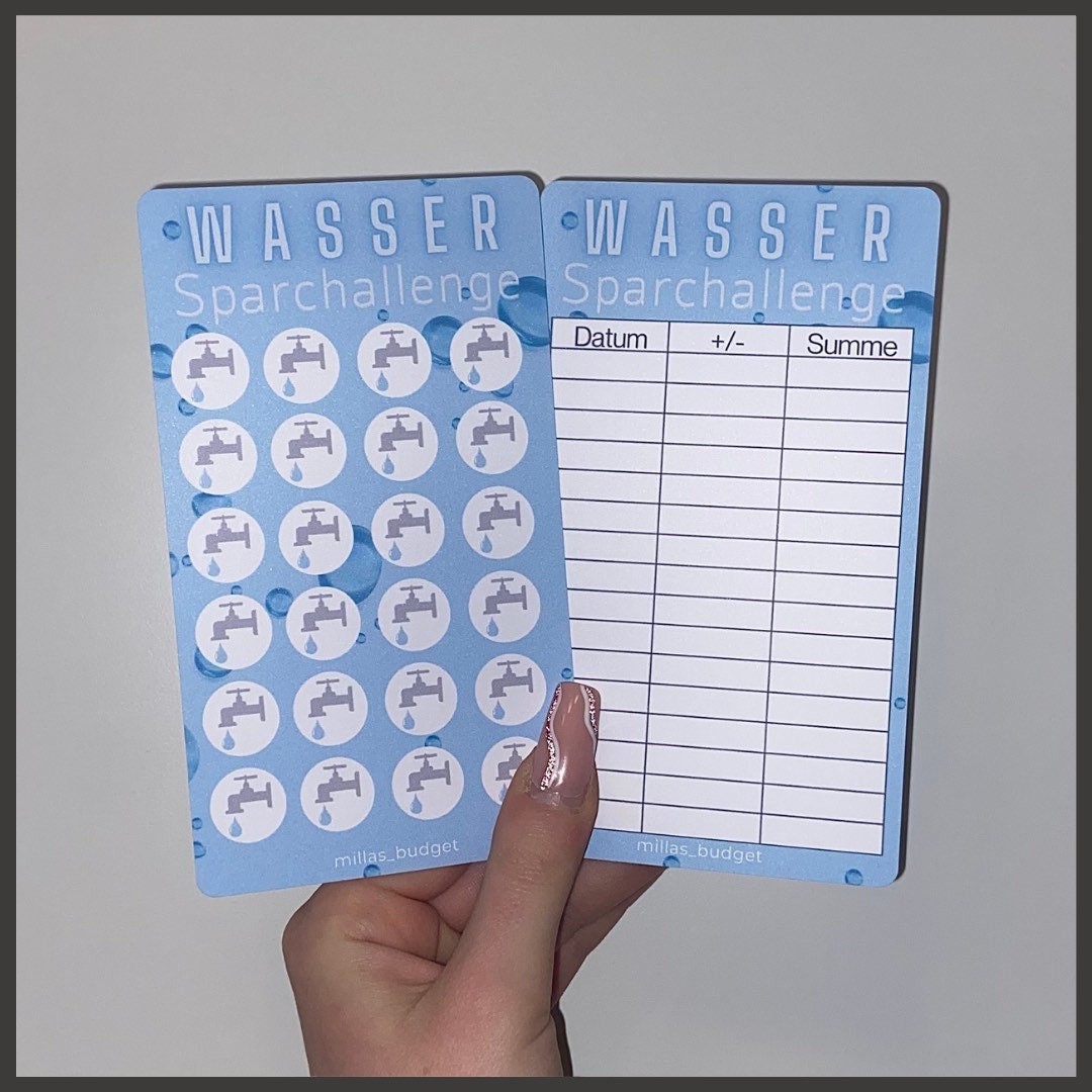 Water Saving Challenge for the Budget Binder | A6 | A5 - Etsy
