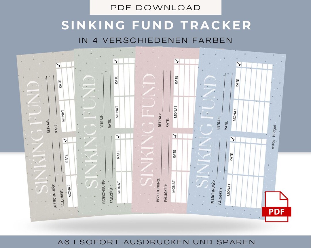 Sinking Fund Tracker | A6 | PDF Digital Download for Printing - Etsy