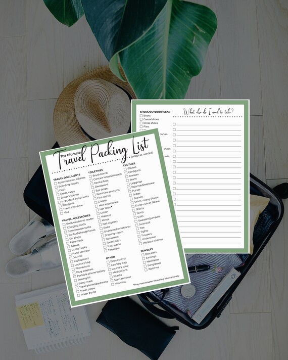 The Ultimate Packing List for Travel - Etsy