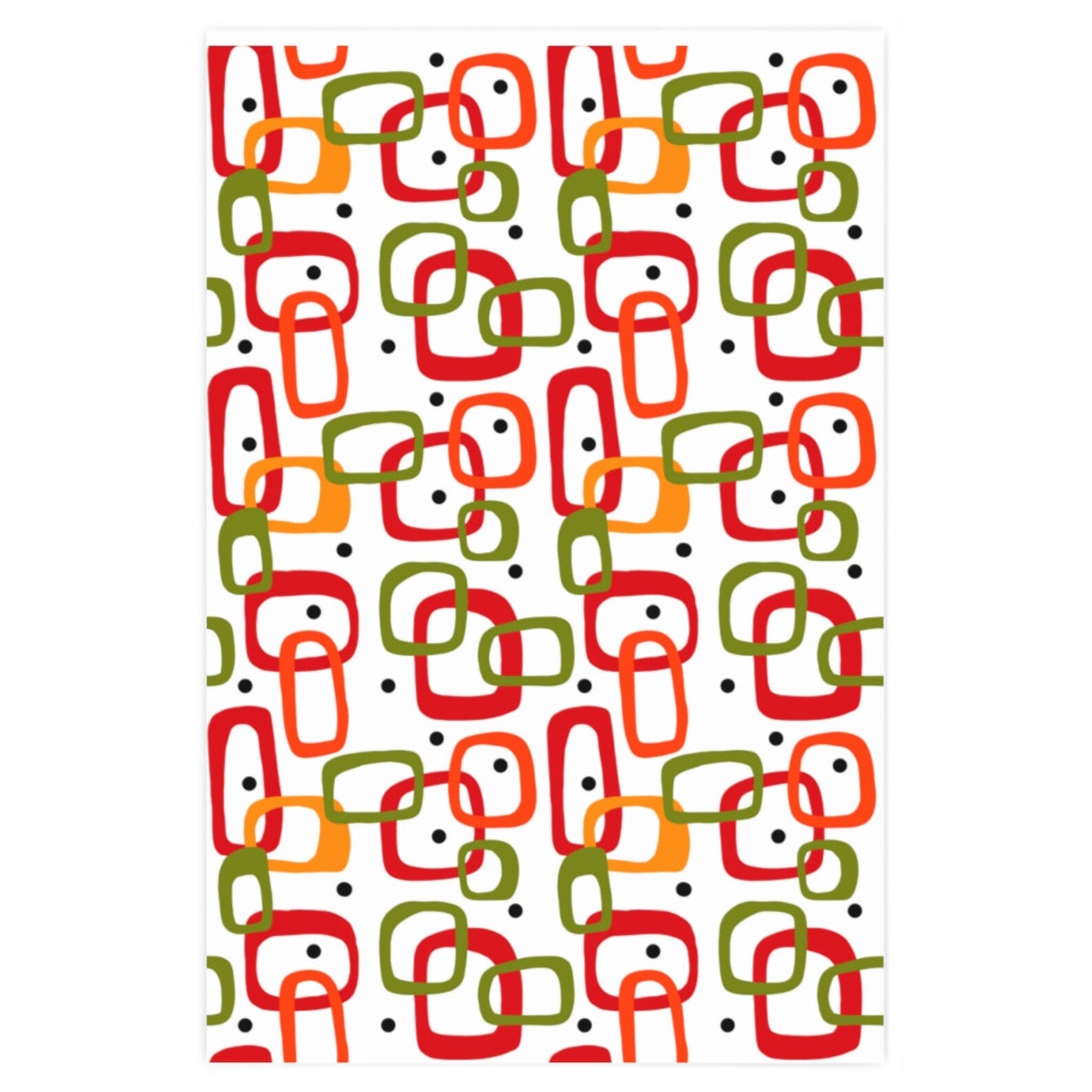 Mid Century Modern Wrapping Paper, MCM Wrapping Paper, Retro Wrapping Paper, Mid Century Modern ...