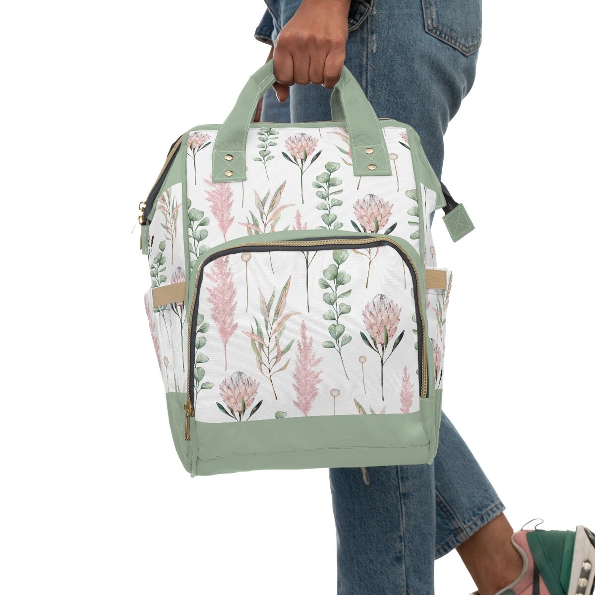 Botanic Diaper Backpack, Botanic Print Backpack, Botanical Diaper Bag ...