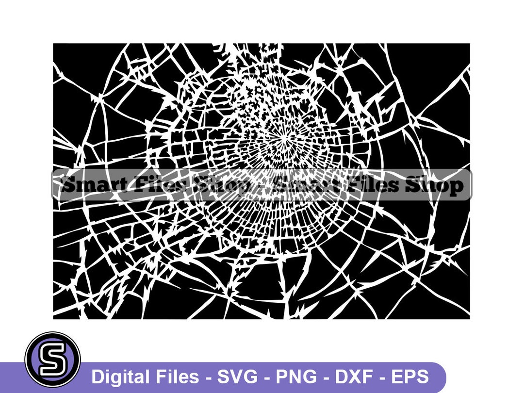Cracked Glass 2 SVG, Broken Glass Svg, Broken Window Svg, Cracked Glass ...