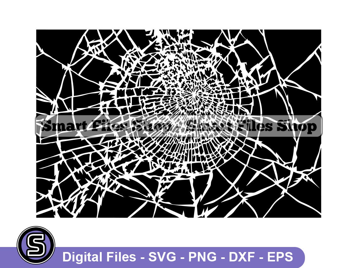 Cracked Glass 2 SVG Broken Glass Svg Broken Window Svg - Etsy