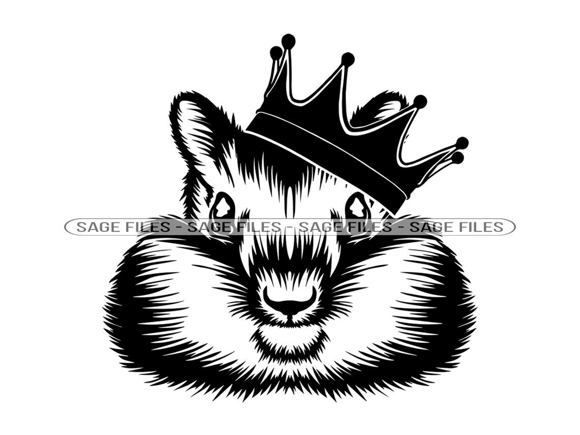 Chipmunk in Crown 2 SVG Chipmunk SVG Chipmunk King SVG - Etsy