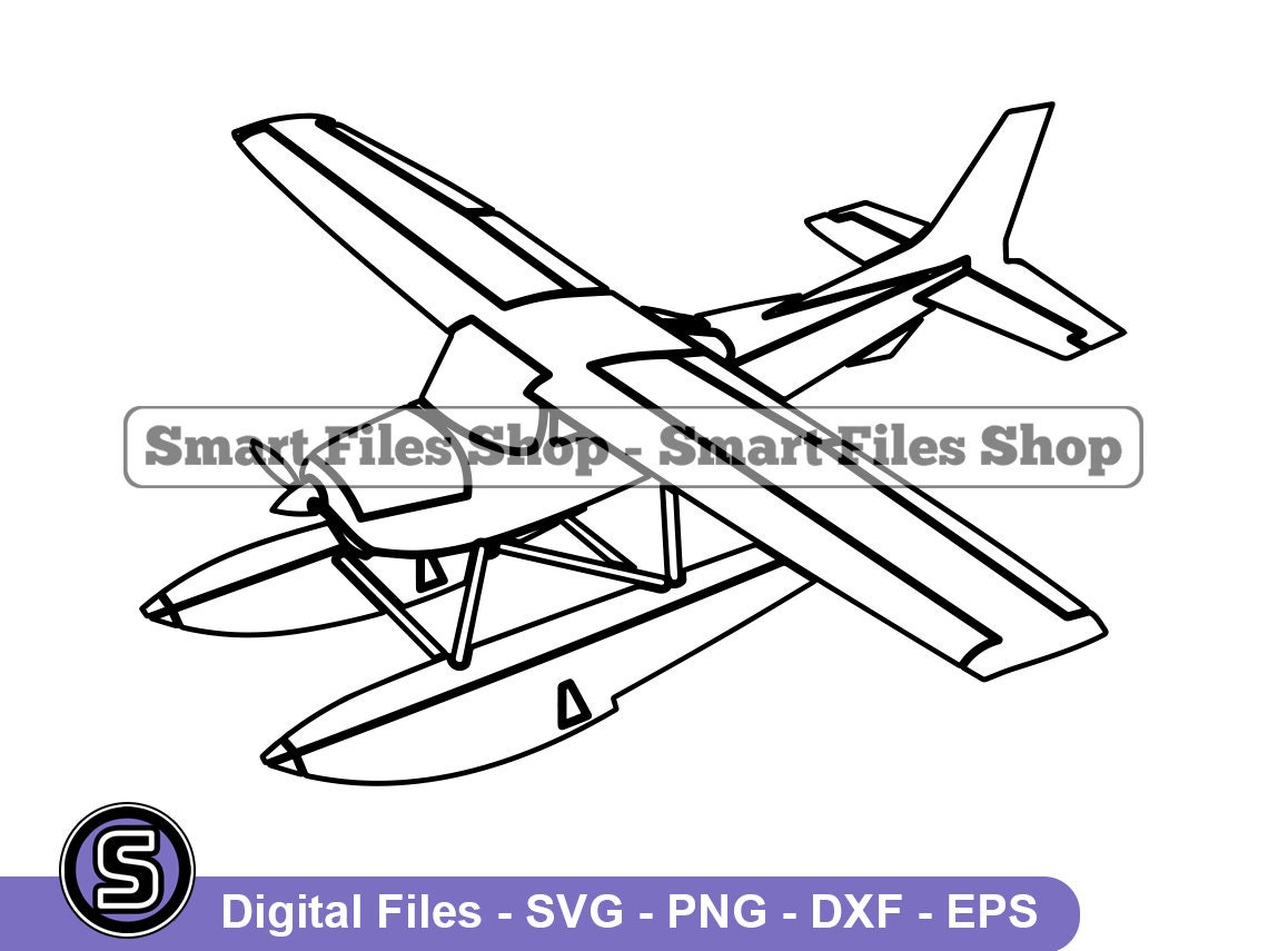 Sea Plane Outline Svg, Sea Plane Svg, Sea Aircraft Svg, Sea Plane Dxf ...