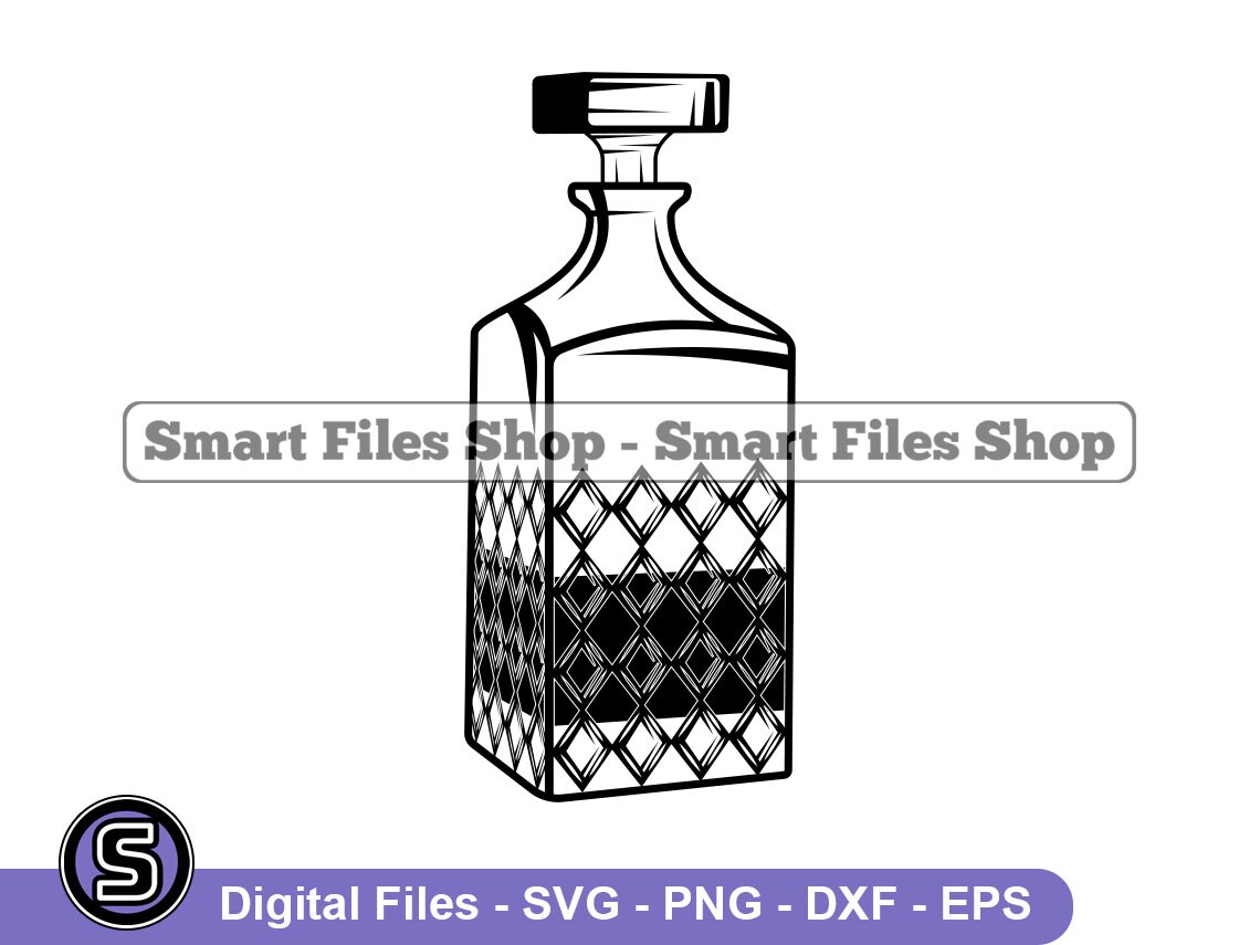 Decanter Svg, Whiskey Decanter Svg, Alcohol Svg, Decanter Dxf, Decanter ...