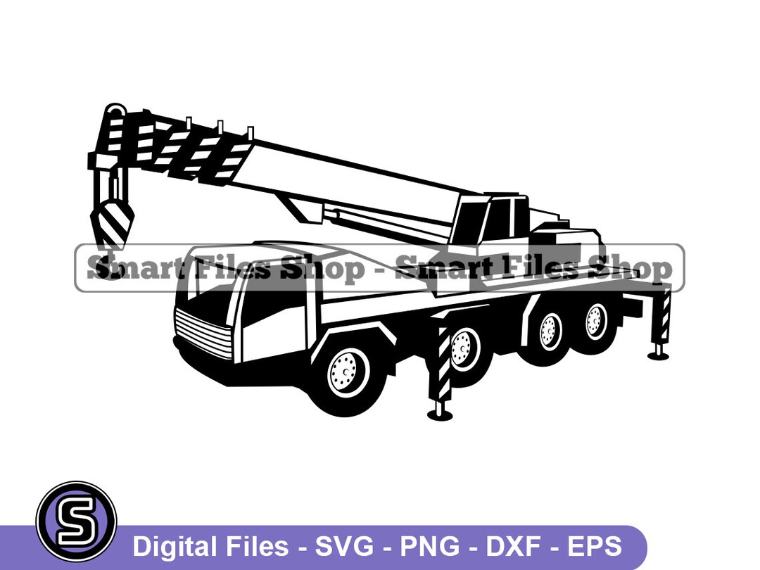 Crane Truck #3 Svg, Heavy Equipment Svg, Construction Svg, Construction ...