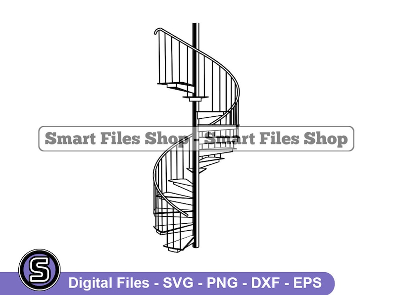 Spiral Staircase Svg Spiral Staircase Svg Home Svg Stairs | Etsy