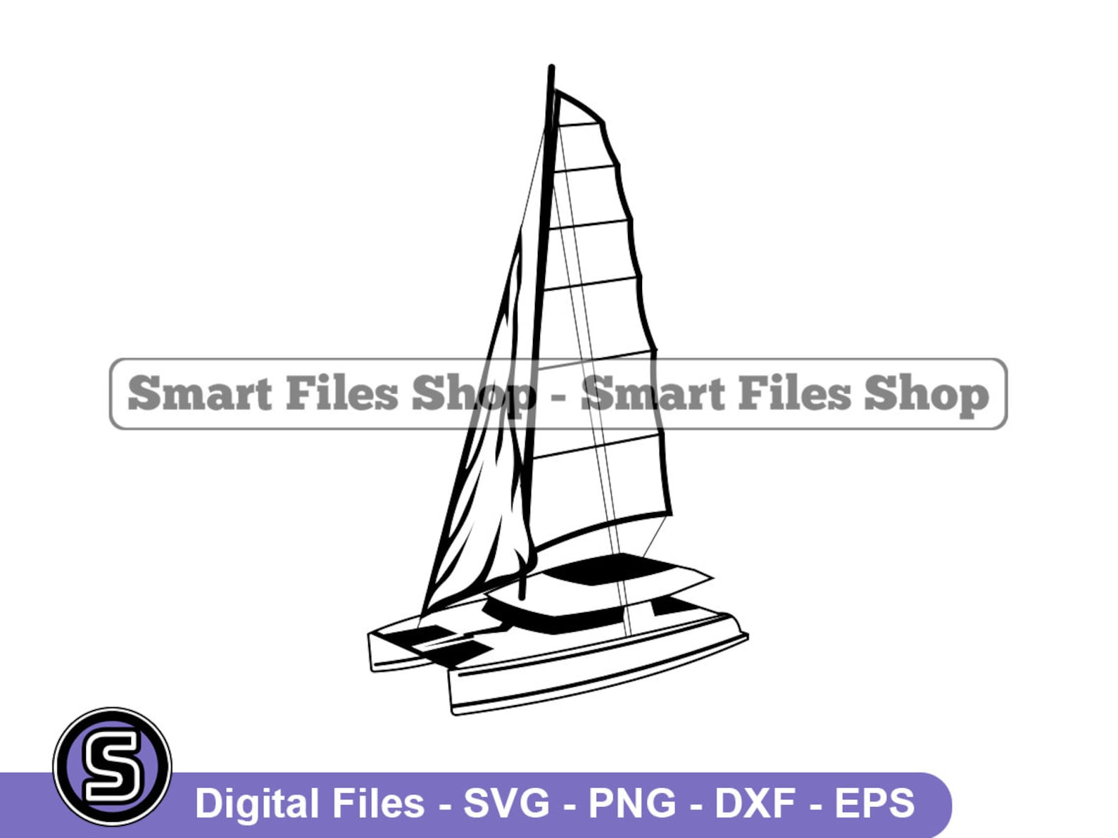 Catamaran Svg, Sailing Svg, Nautical Svg, Catamaran Dxf, Catamaran Png ...