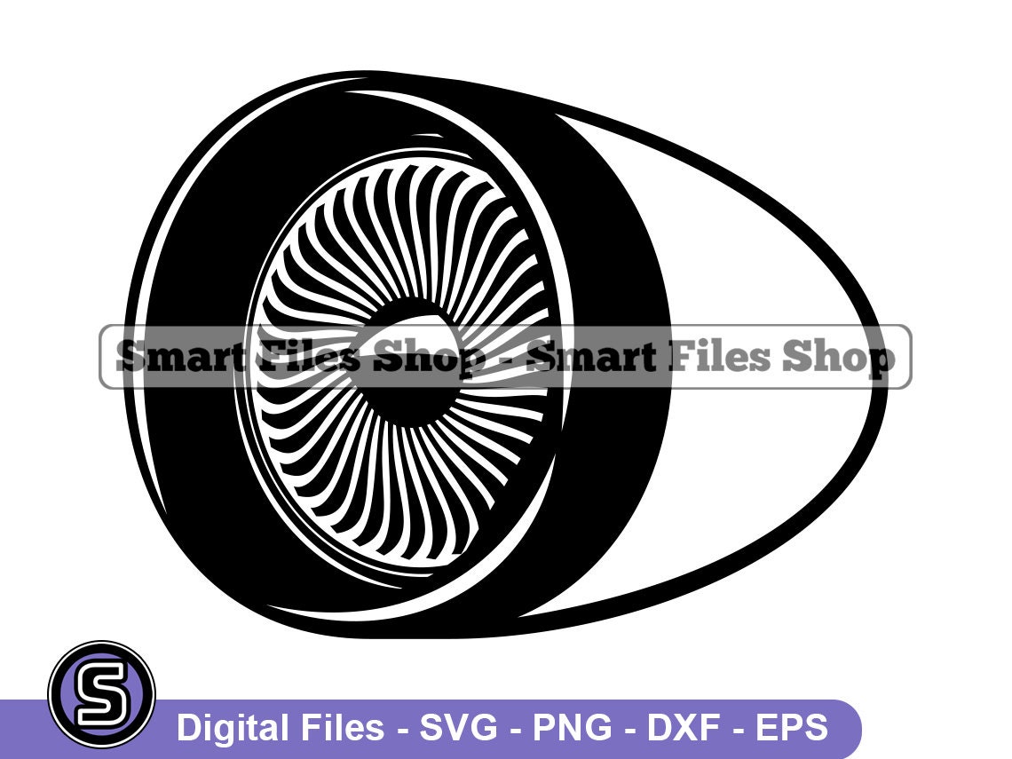 Jet Engine 2 Svg Airplane Svg Aircraft Svg Jet Engine Dxf | Etsy