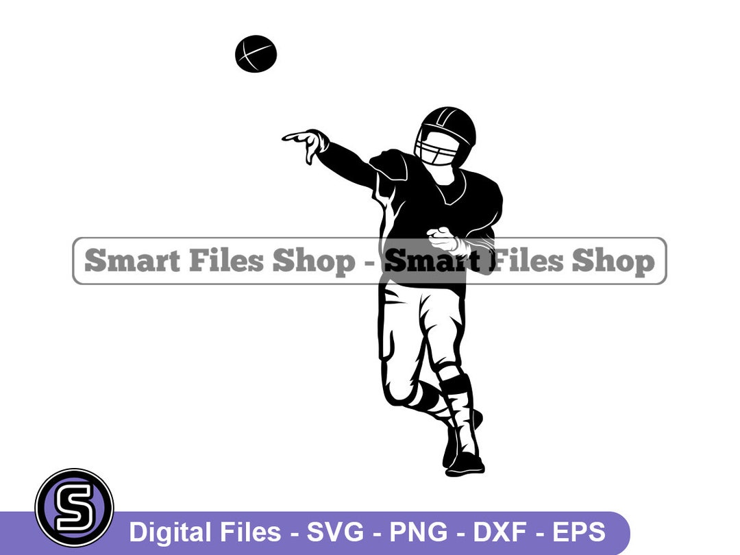 Football Player Quarterback SVG, Football Svg, Football Dxf, Football ...