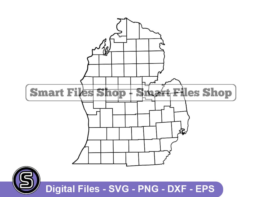 Michigan Lower Peninsula Svg, Michigan Svg, Michigan Map Svg, Michigan ...