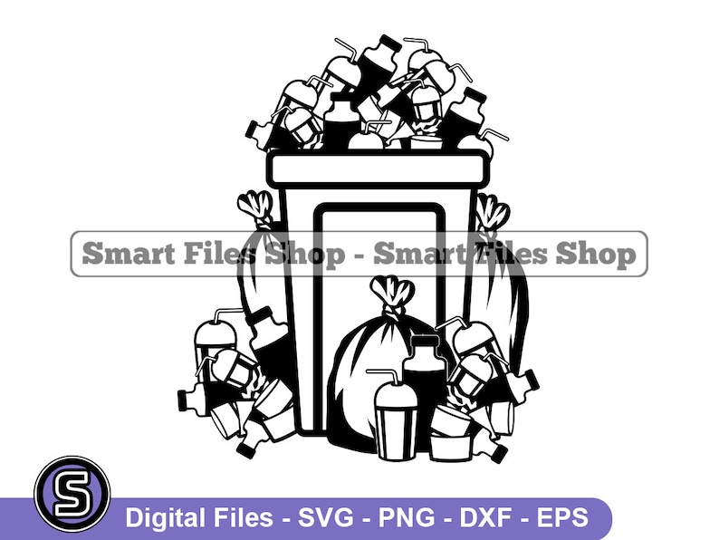 Full Garbage #2 SVG, Garbage Svg, Trash Svg, Garbage Dxf, Garbage Png ...