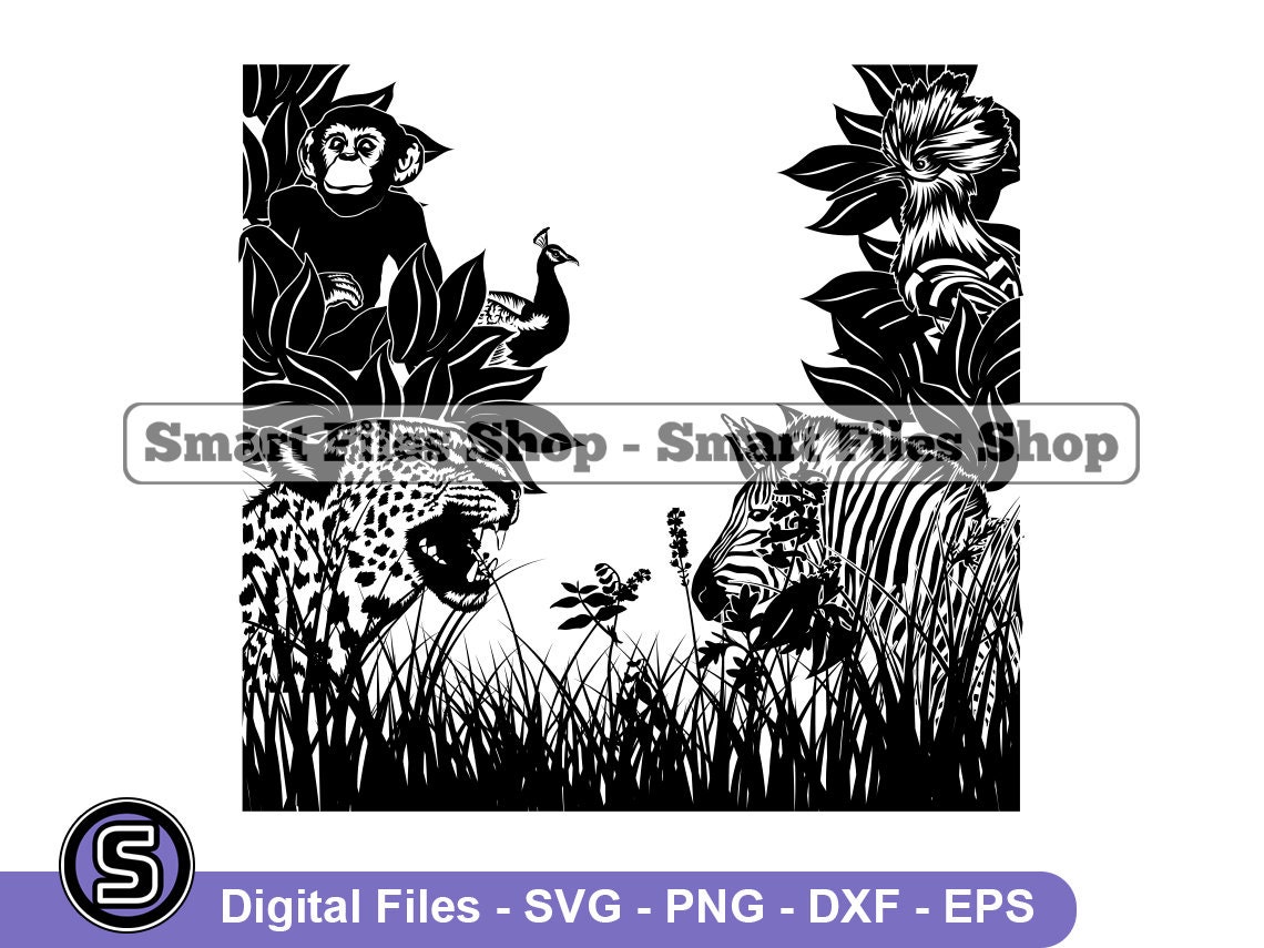 Jungle Animals Svg Cute Animals Svg Jungle Svg Jungle Dxf | Etsy