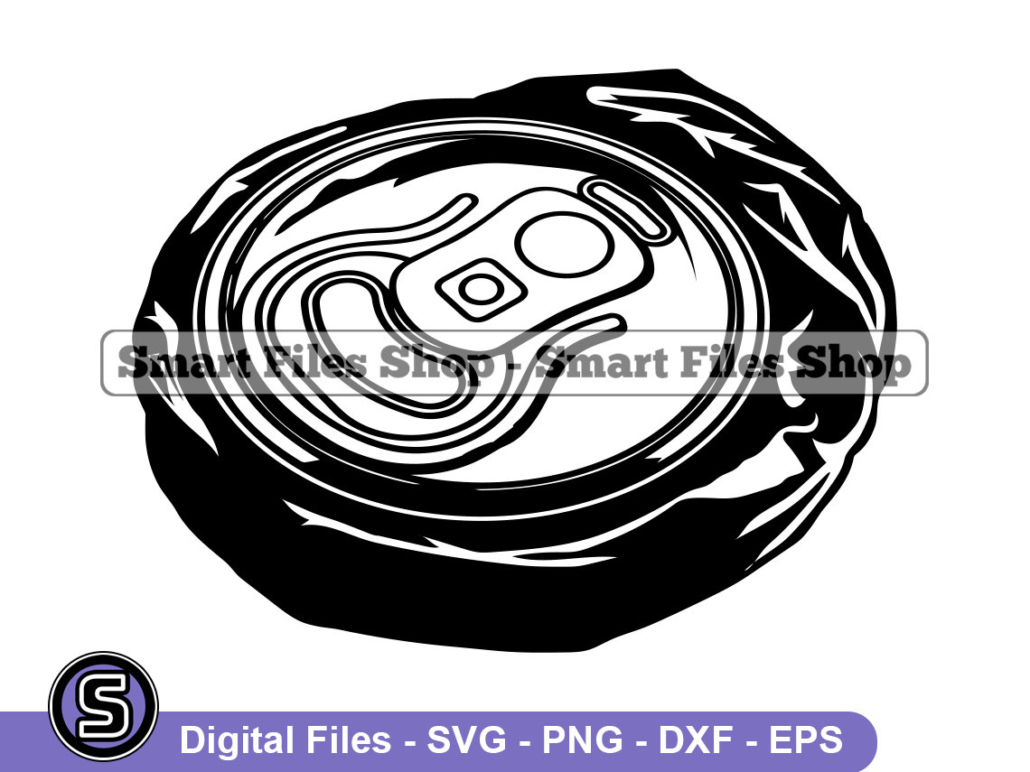 Smashed Soda Can 3 SVG, Soda Can Svg, Soda Can Dxf, Soda Can Png, Soda ...