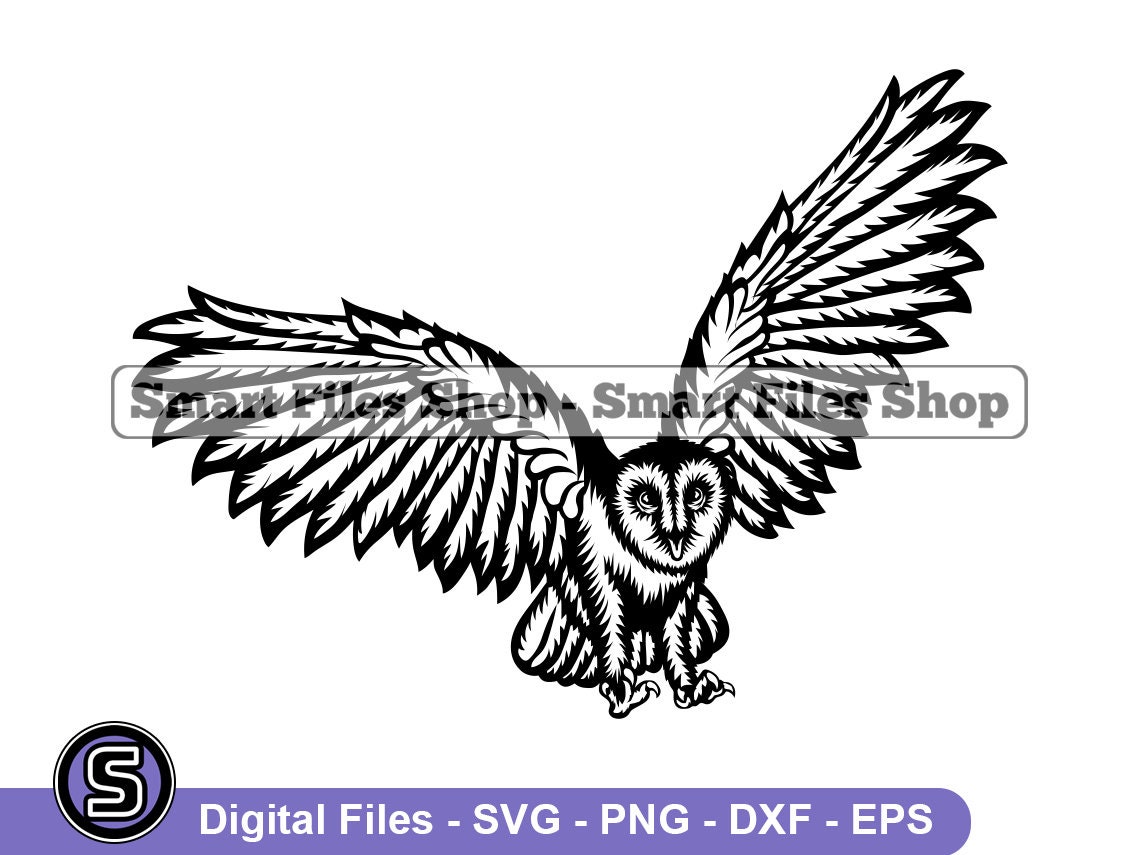 Flying Owl Svg Owl Svg Forest Creatures Svg Owl Dxf Owl | Etsy