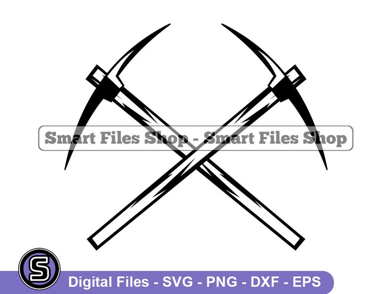 Pick Axe Logo #2 Svg, Pick Axe Svg, Mining Svg, Miner Svg, Pick Axe Dxf ...