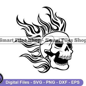 Flaming Skull Svg Skull Logo Svg Skull Svg Skull Dxf Skull - Etsy