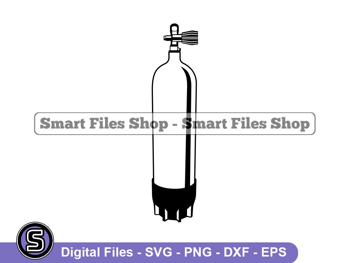 Scuba Cylinder Svg, Oxygen Svg, Scuba Diving Svg, Scuba Diver Svg ...