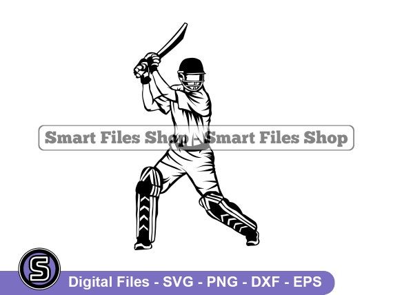 Cricket Player Logo Svg Cricket Svg Sport Svg Cricket Dxf | Etsy