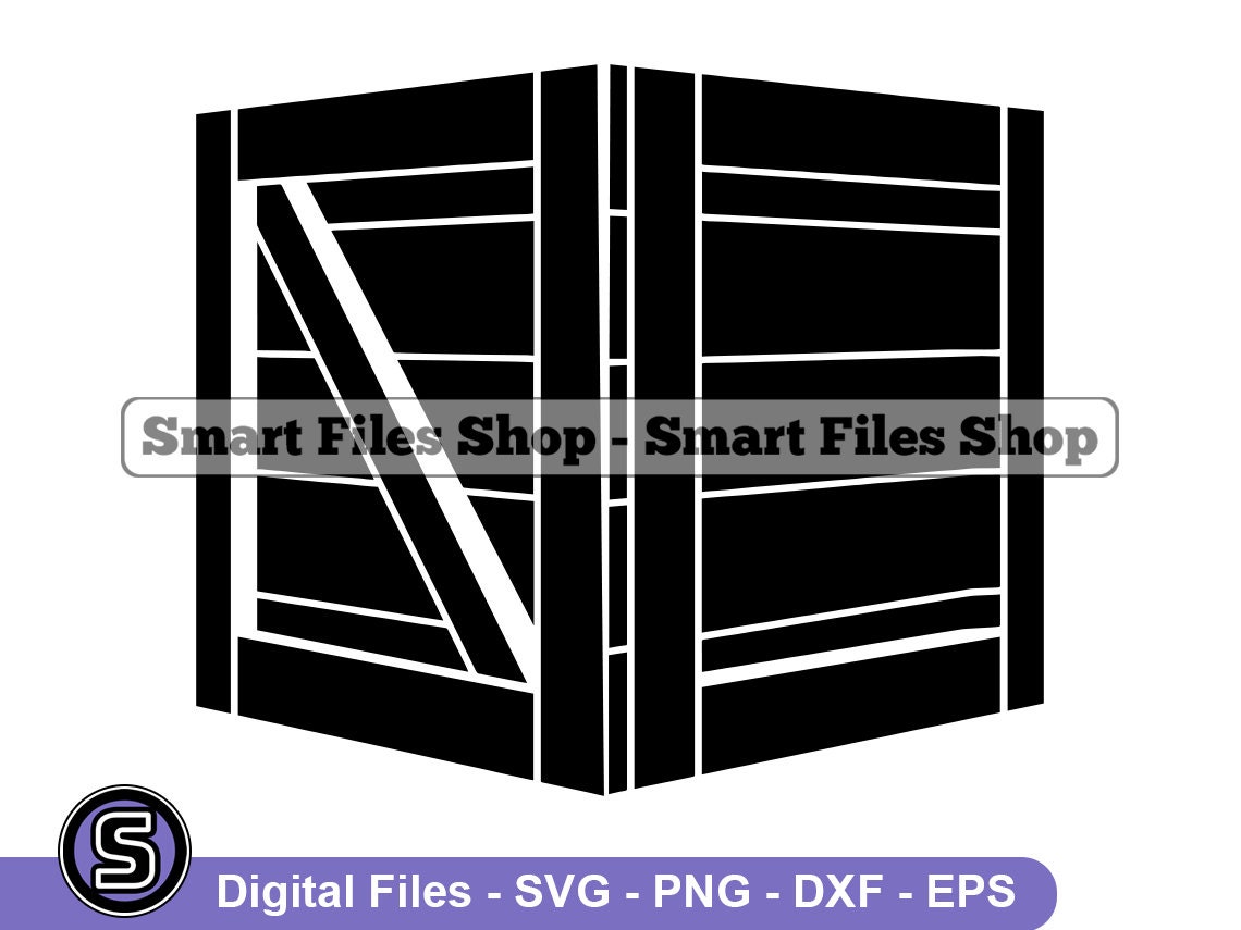Wooden Crate #2 SVG, Wood Crate SVG, Wooden Box SVG, Wooden Crate Dxf ...