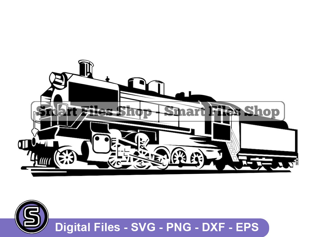 Train #2 SVG, Train SVG, Steam Engine Svg, Locomotive Svg, Train Dxf ...