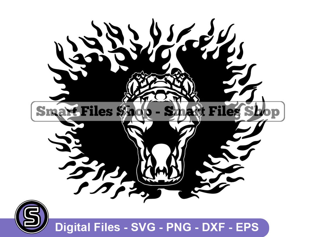 Flaming Snake 2 Svg, Flaming Animals Svg, Flame Svg, Snake Svg, Snake ...