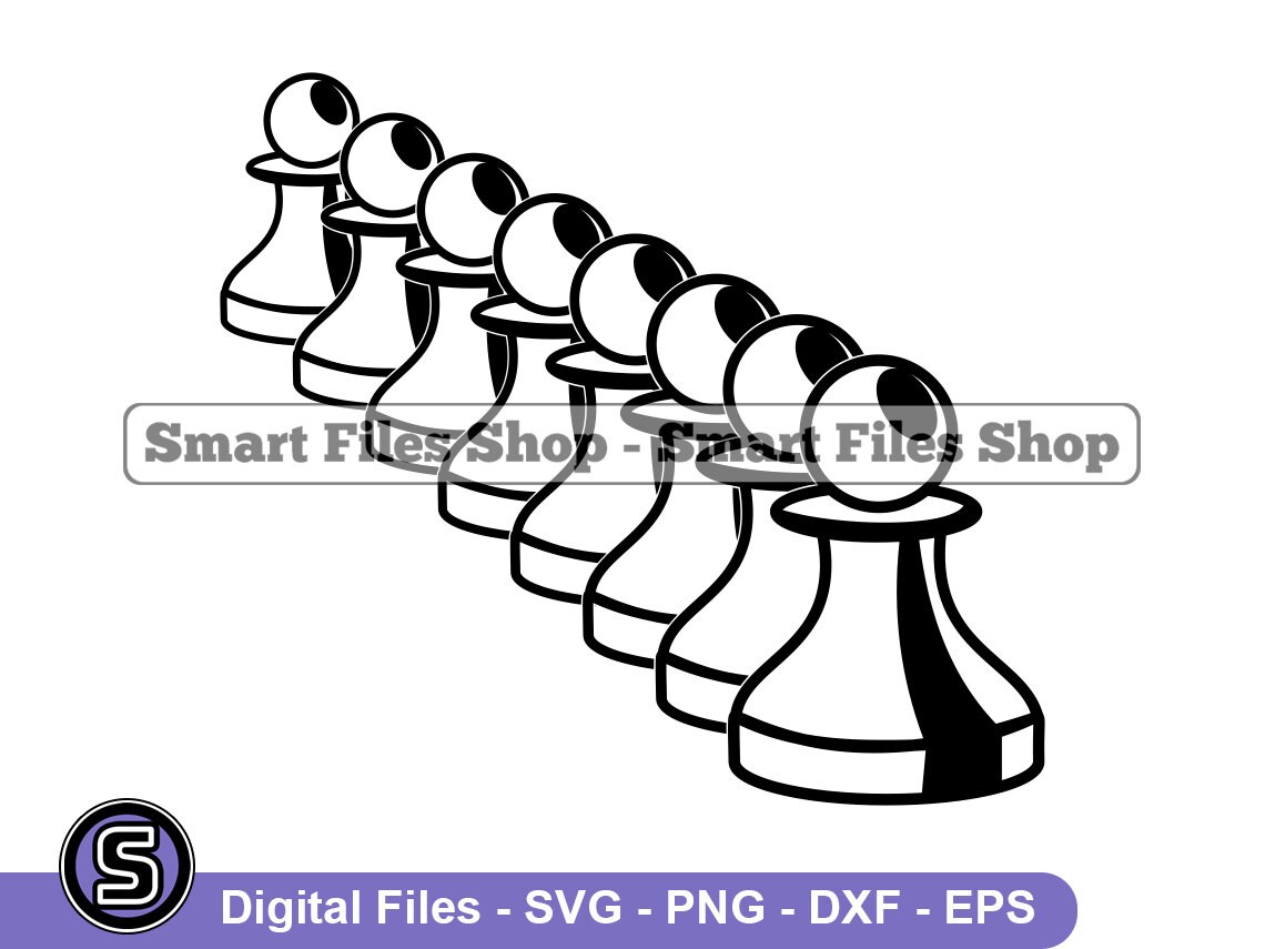 Chess Pawns Svg Chess Svg Board Game Svg Chess Dxf Chess | Etsy
