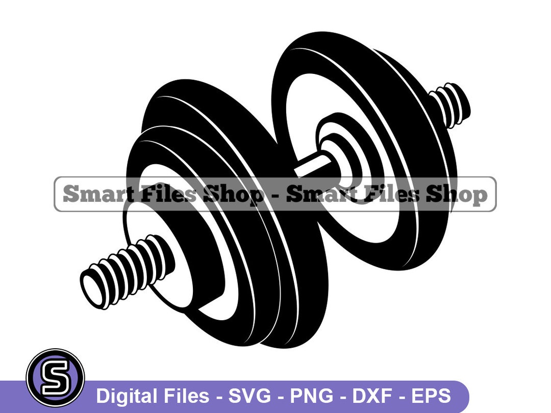 Dumbbell 2 Svg, Dumbbell Svg, Workout Svg, Exercise Svg, Dumbbell Dxf ...