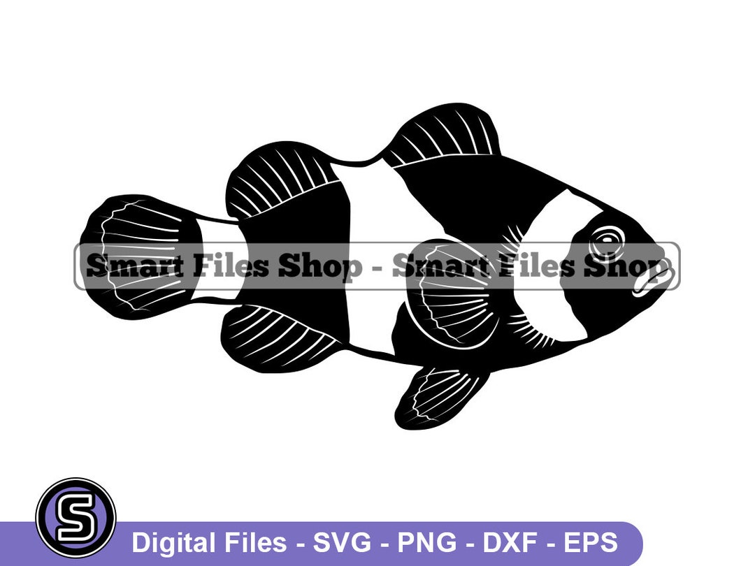 Clown Fish SVG, Ocean Creatures Svg, Clown Fish Dxf, Clown Fish Png ...