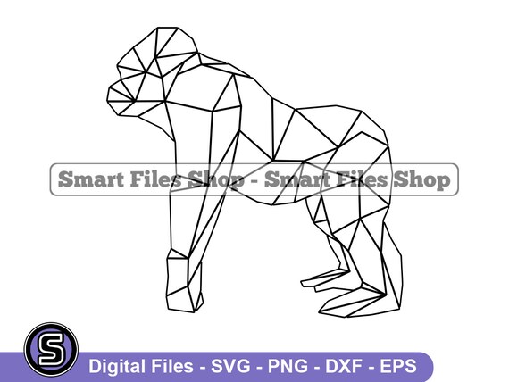 Geometric Gorilla Outline Svg Gorilla Svg Geometric Animals - Etsy