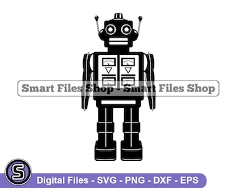 Robot Outline SVG Robot SVG Alien Svg Robot Clipart Robot Files for ...