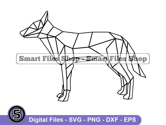 Geometric Coyote Outline Svg Coyote Svg Geometric Animals - Etsy