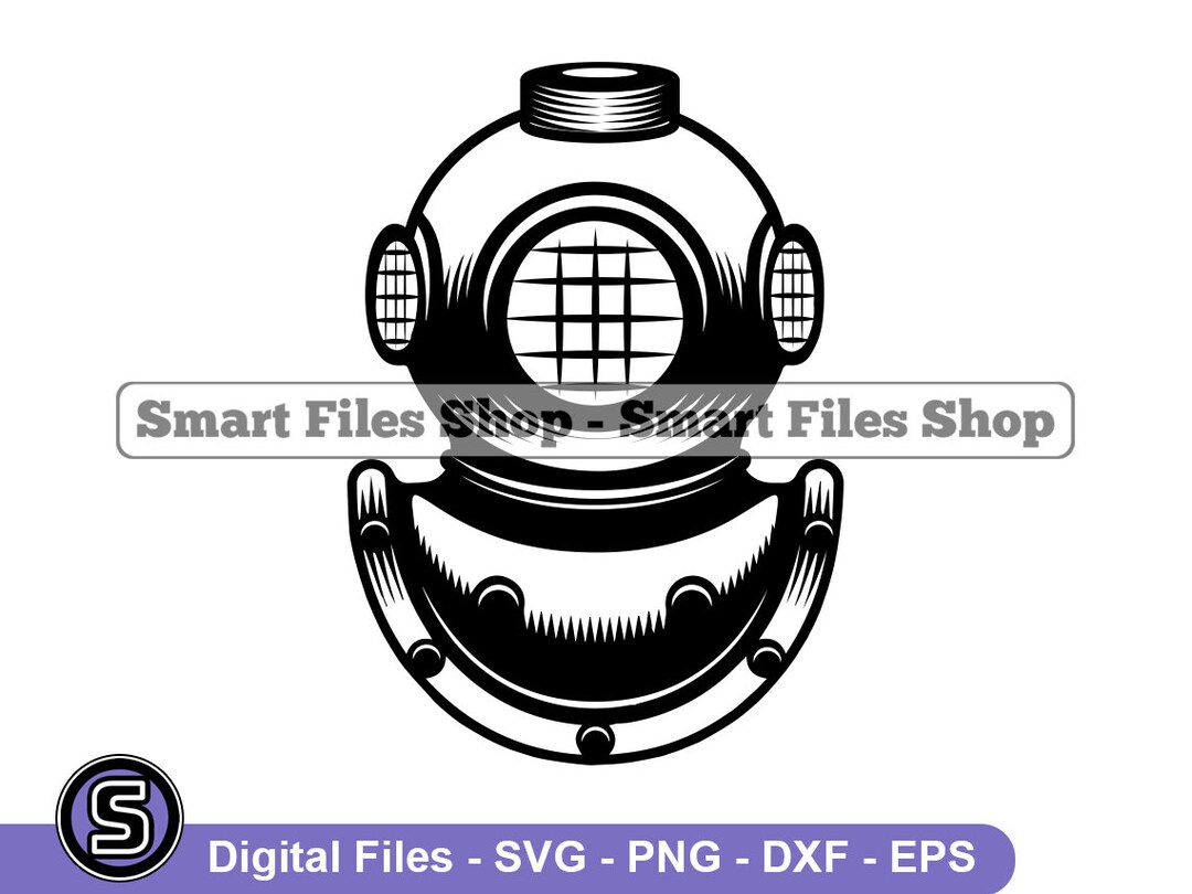 Vintage Divers Helmet SVG, Retro Divers Helmet Svg, Nautical Svg ...