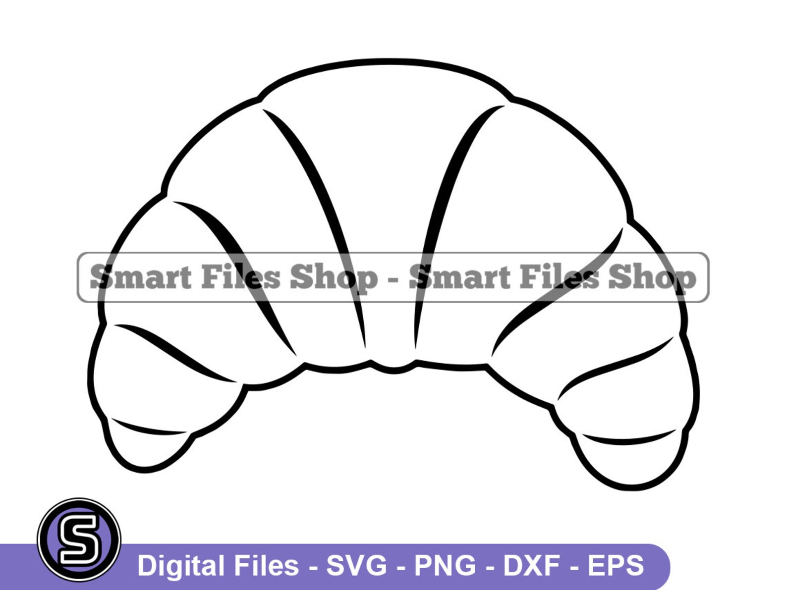 Croissant Outline 2 Svg Croissant Svg Pastry Svg Bakery - Etsy