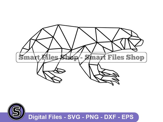 Geometric Honey Badger Outline Svg Honey Badger Svg - Etsy
