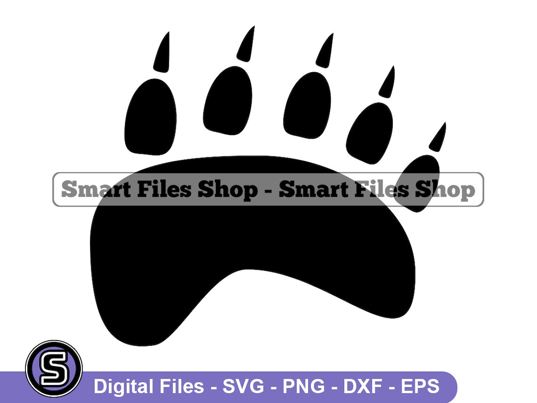 Bear Front Paw Footprint SVG, Bear Svg, Footprint Svg, Footprint Dxf ...