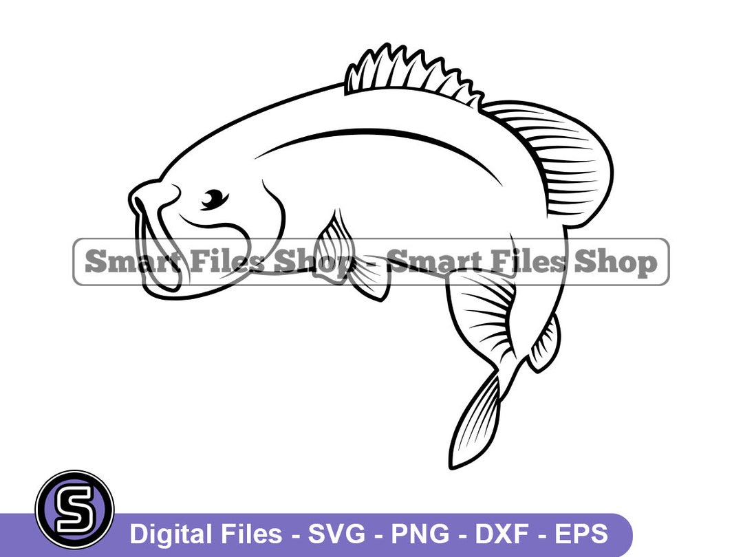 Fishing Outline 5 Svg, Fishing Svg, Fish Svg, Fishing Dxf, Fishing Png ...