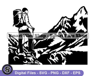 Hiking Dxf Eps Png - Etsy
