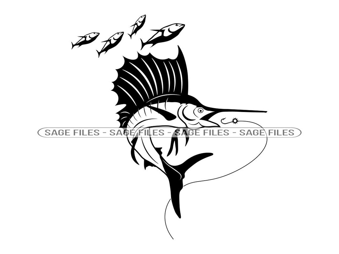 Sailfish Fishing Svg, Fishing Bait Svg, Fishing Svg, Fish Svg, Sailfish ...