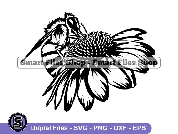 Bee Pollinating Flower Svg Bee Svg Honey Bee Svg Bee Dxf | Etsy